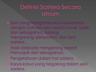 Islam dan kesusasteraan di tanah melayu | PPTX