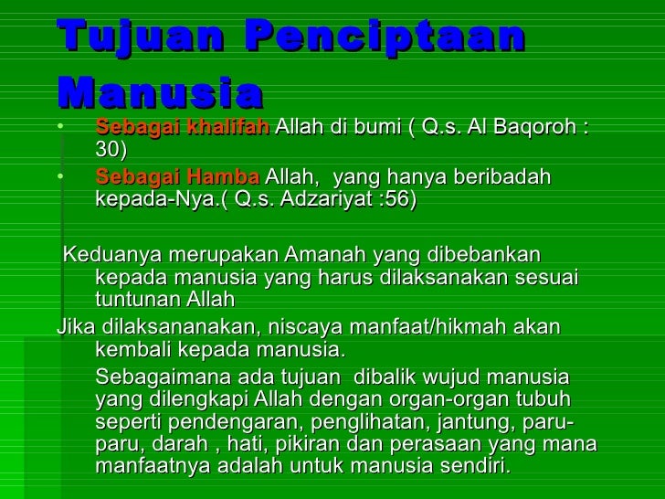 Asal Dan Tujuan Penciptaan Manusia