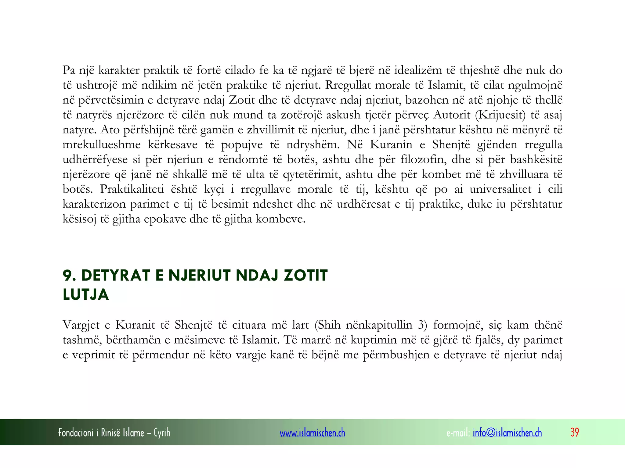 Islami Feja E Njerzimit | PDF