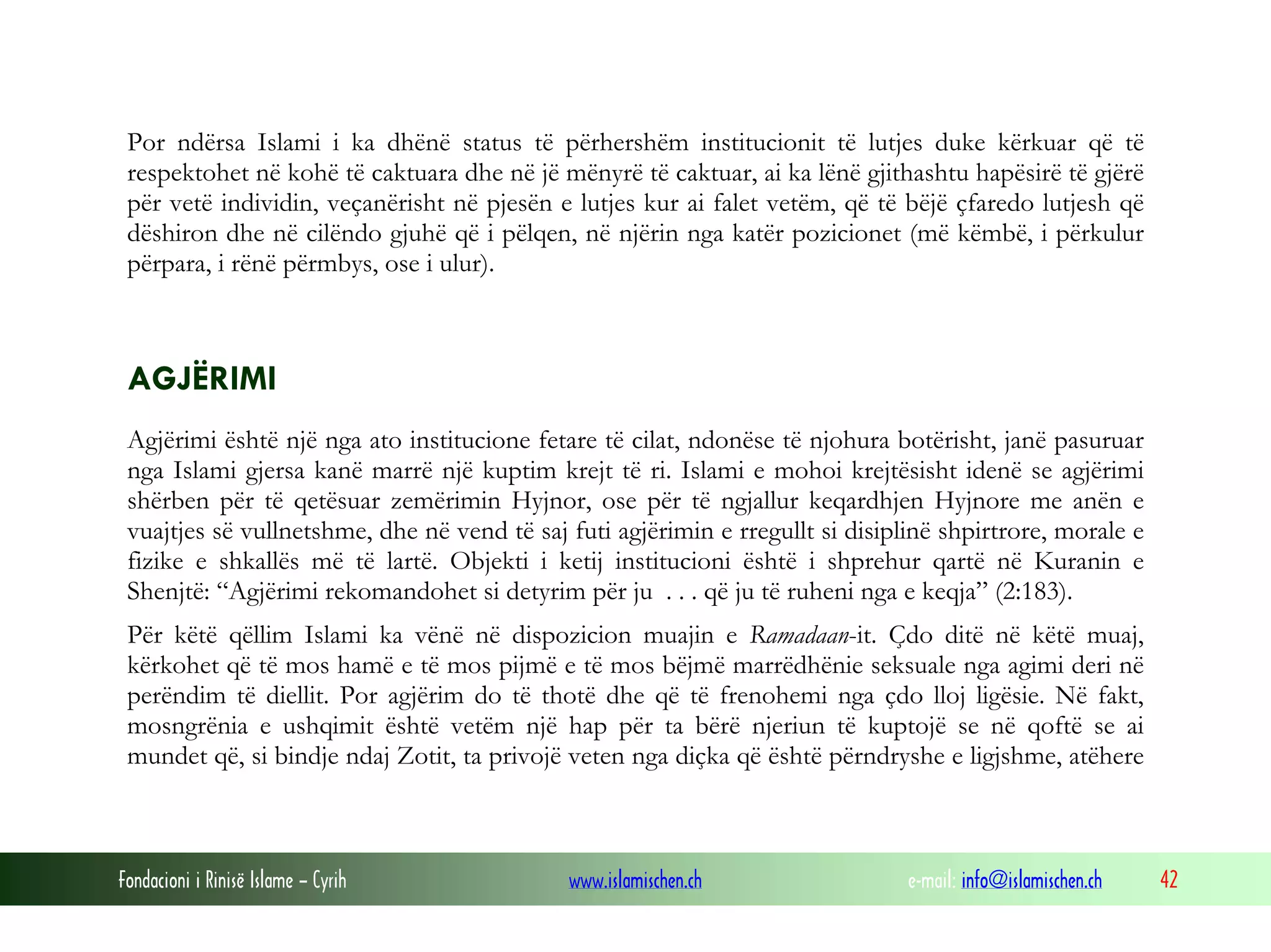 Islami Feja E Njerzimit | PDF