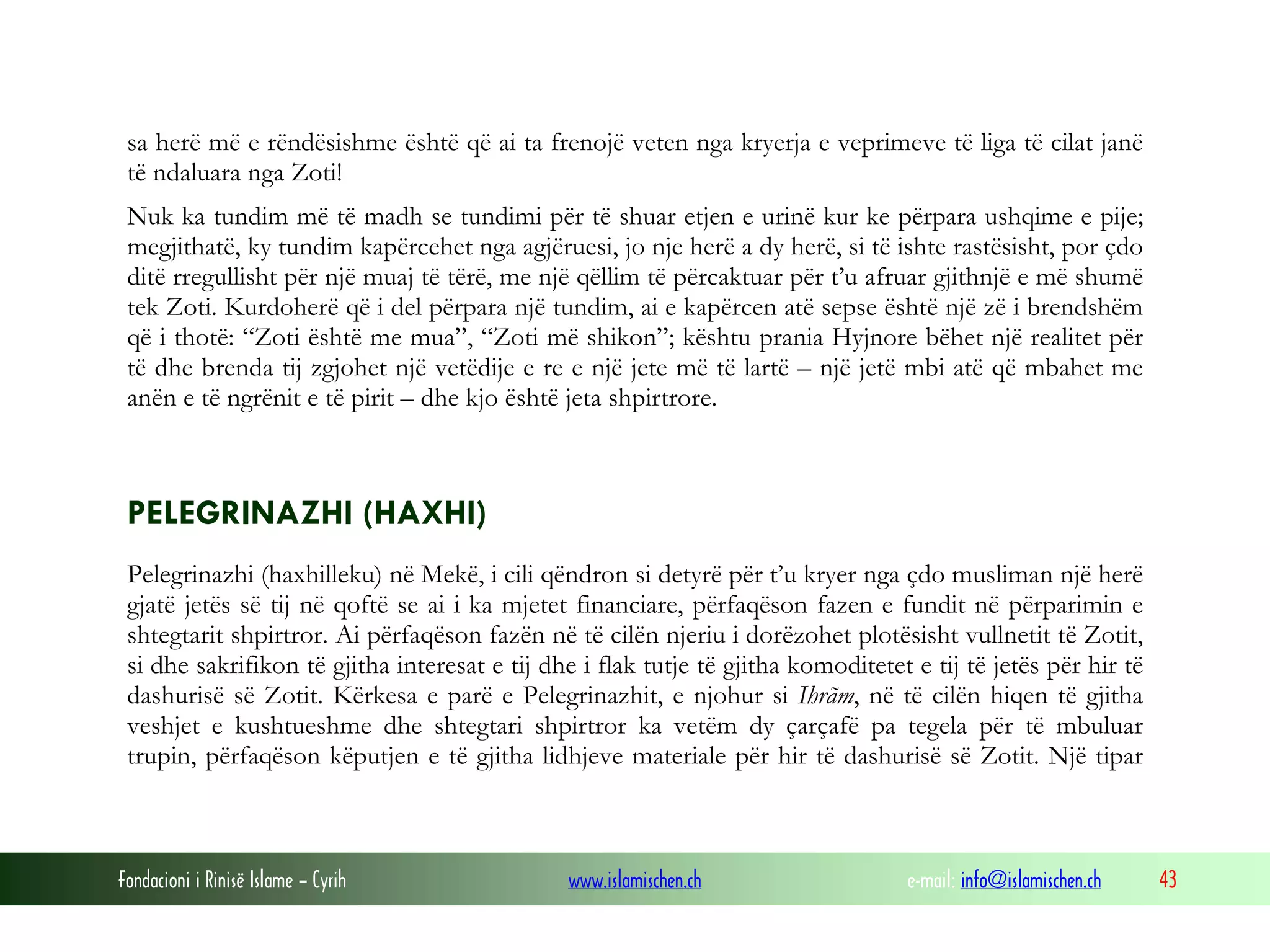 Islami Feja E Njerzimit | PDF