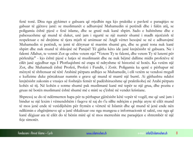 Islami Feja E Njerzimit | PDF