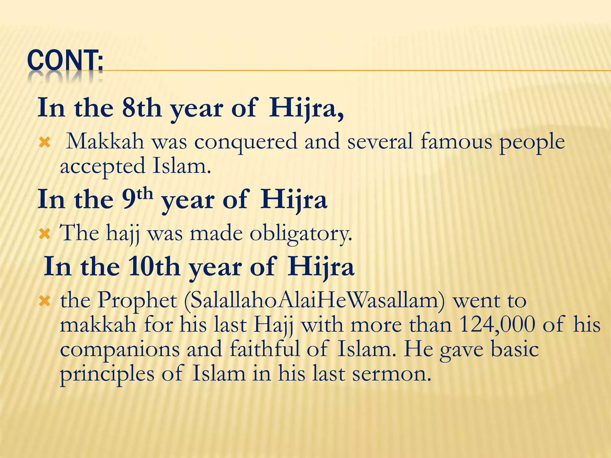 Holy Prophet Muhammad (SAW) in Madinah | PPTX