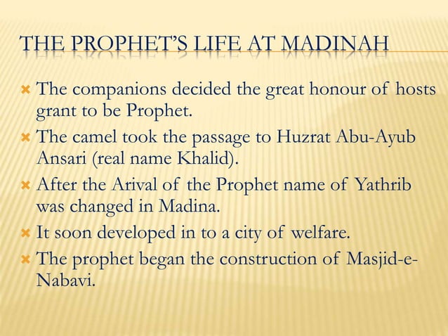 Holy Prophet Muhammad (SAW) in Madinah | PPTX | Islam | Religion ...