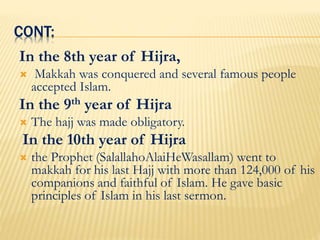 Holy Prophet Muhammad (SAW) in Madinah | PPTX