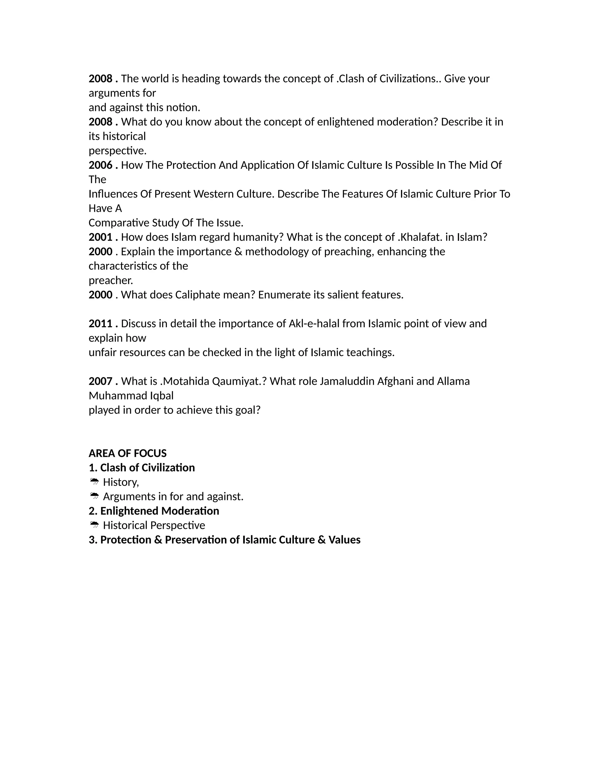 CSS Islamiat Past Paper Analysis (Topic-wise) 2000-2024 by Syed Adnan ...