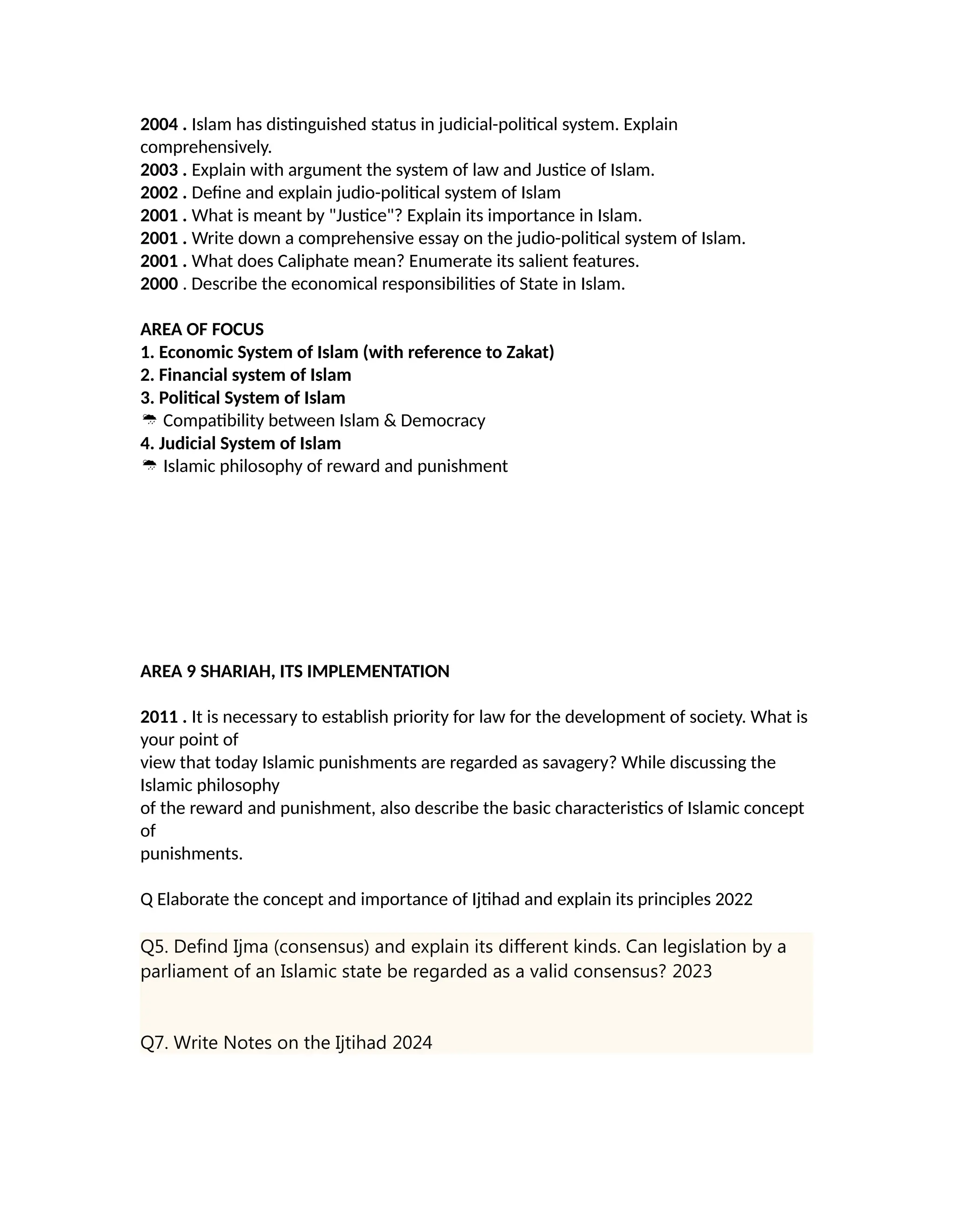 CSS Islamiat Past Paper Analysis (Topic-wise) 2000-2024.docx