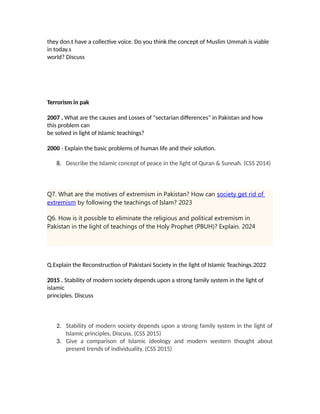 CSS Islamiat Past Paper Analysis (Topic-wise) 2000-2024 by Syed Adnan ...