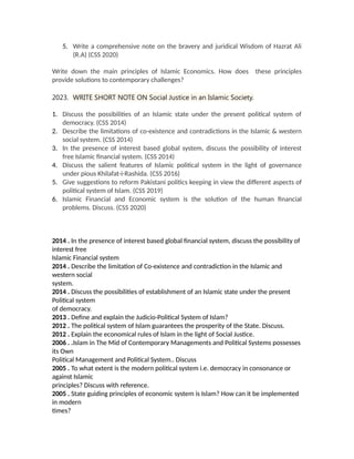 CSS Islamiat Past Paper Analysis (Topic-wise) 2000-2024 by Syed Adnan ...