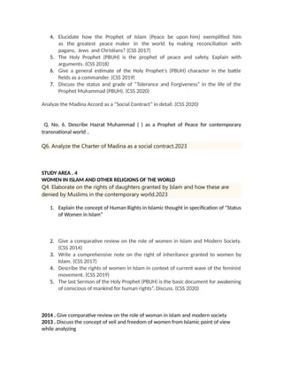 CSS Islamiat Past Paper Analysis (Topic-wise) 2000-2024.docx
