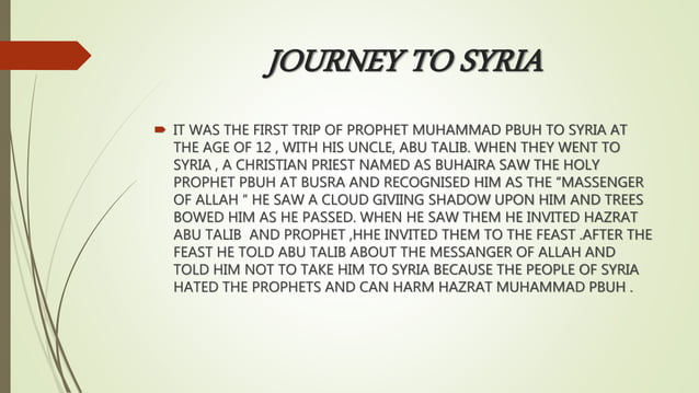 The Life And Importance Of The Prophet Muhammad P.B.U.H | PPTX | Islam ...