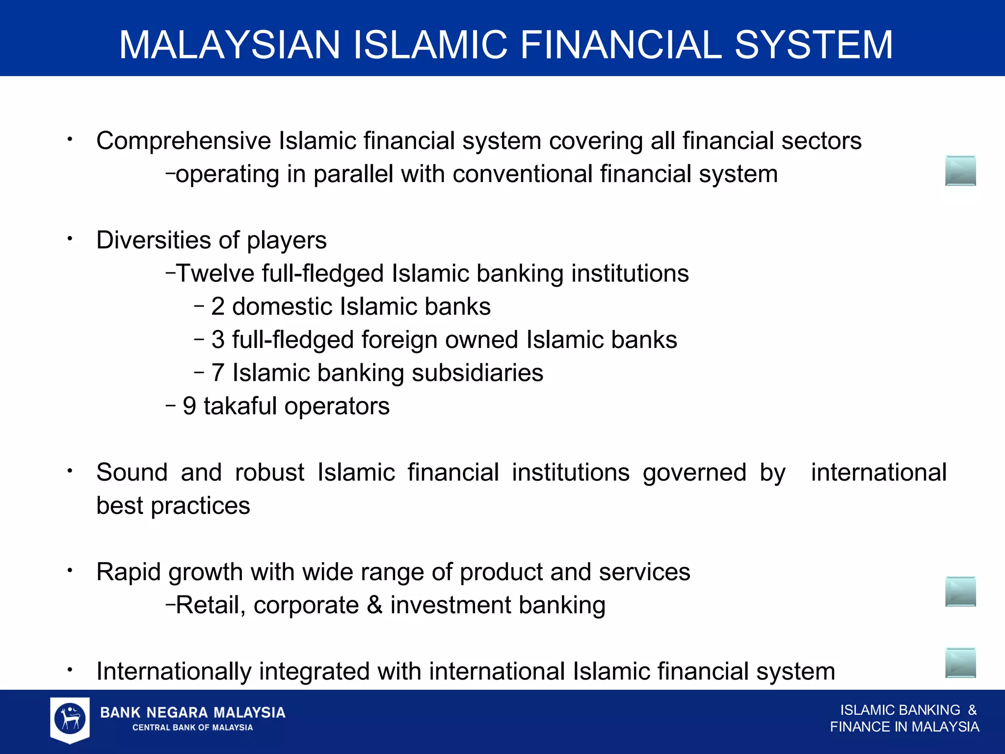 ISLAMIC BANKING AND FINANCE: MALAYSIA’S EXPERIENCE AND ACHIEVEMENTS | PPT