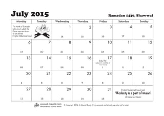 Islamic calendar-2015 | PDF