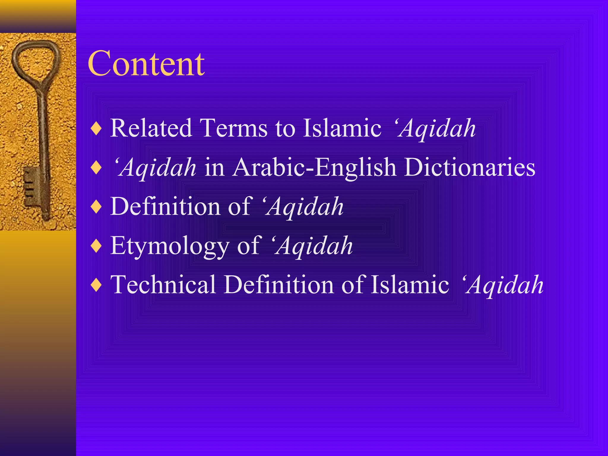 Islamic Aqidah : Definition | PPT | Islam | Religion & Spirituality