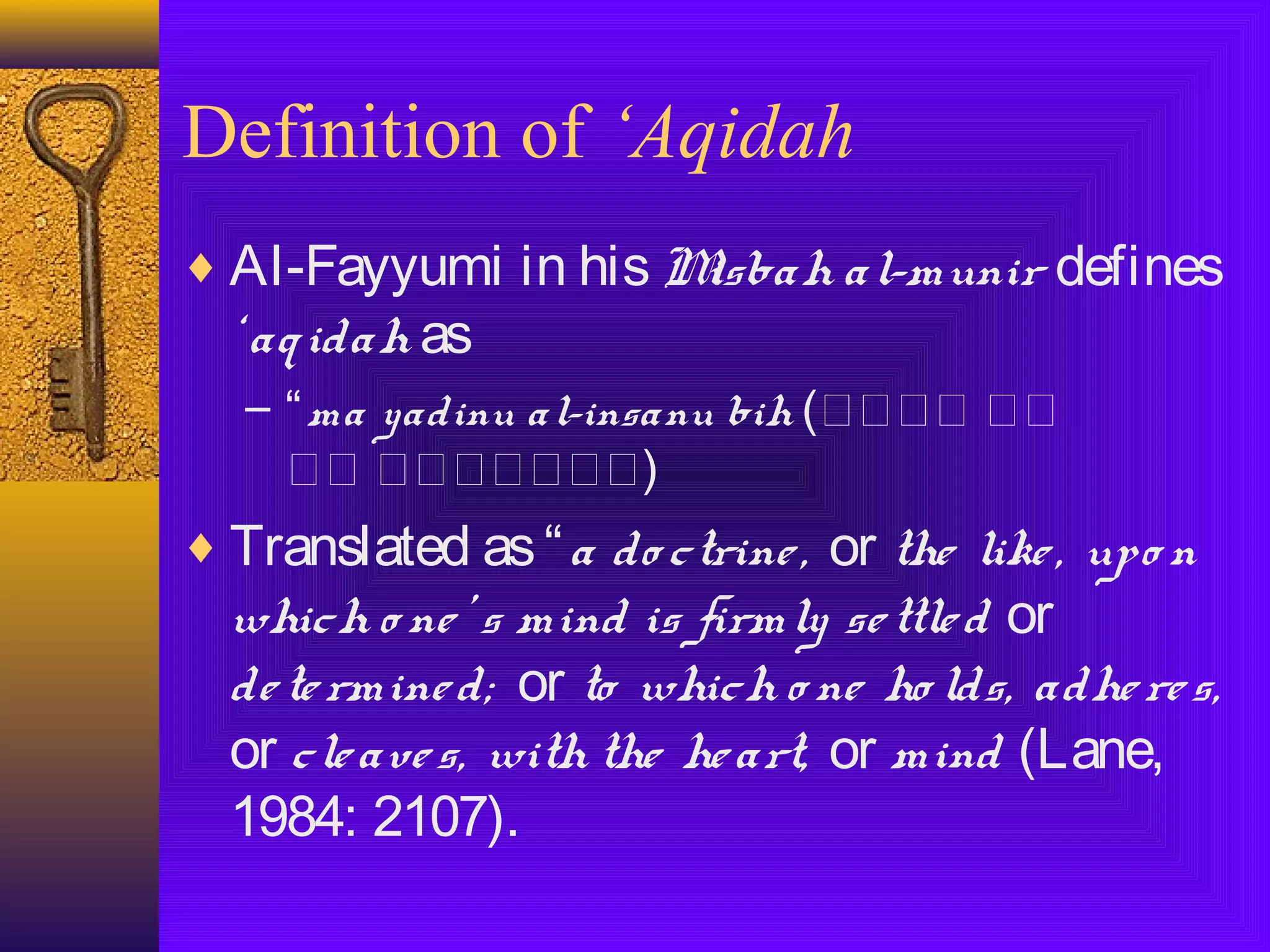 Islamic Aqidah : Definition | PPT | Islam | Religion & Spirituality