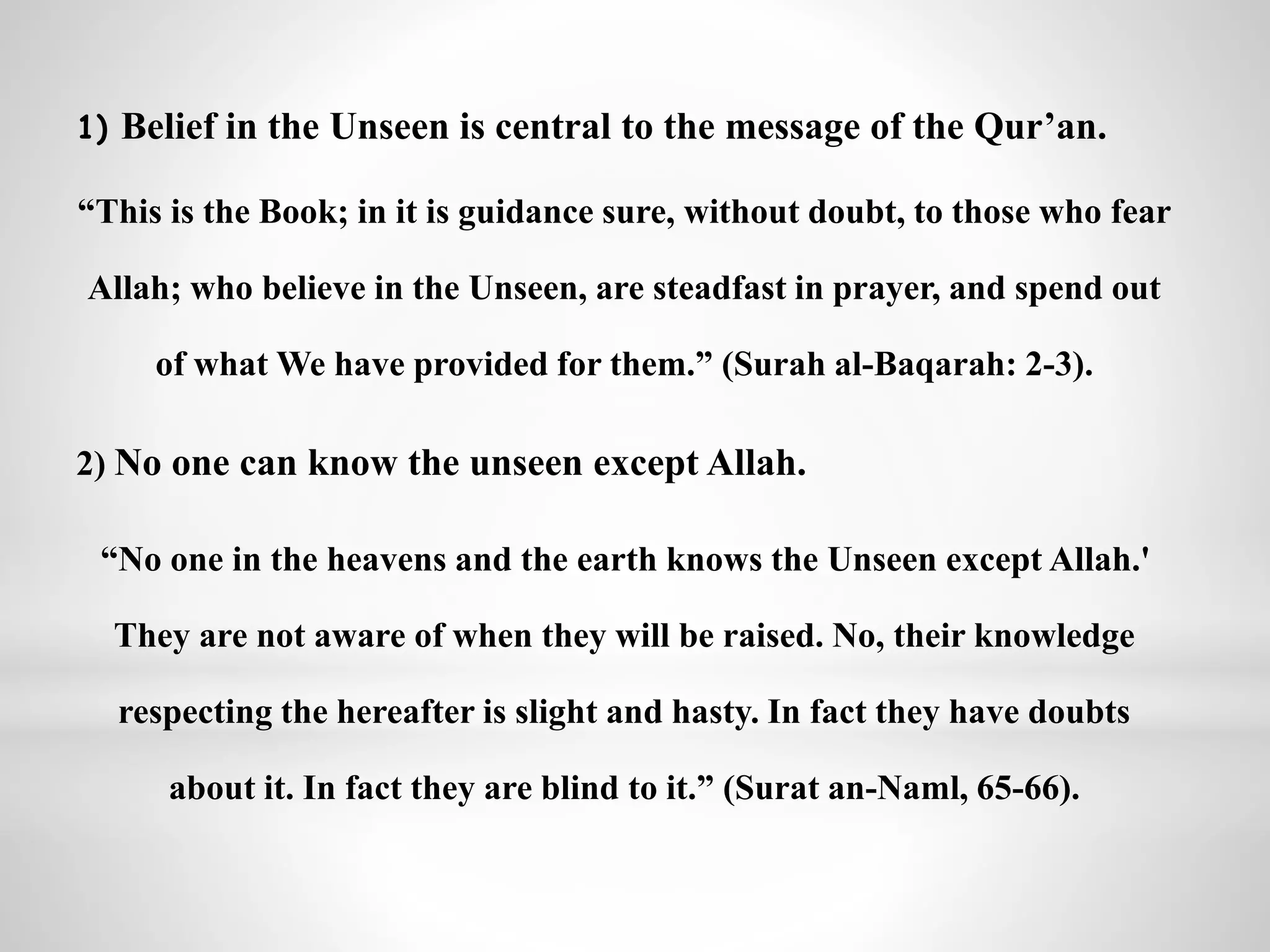 Islamic aqidah Belief in Unseen Matters | PPTX