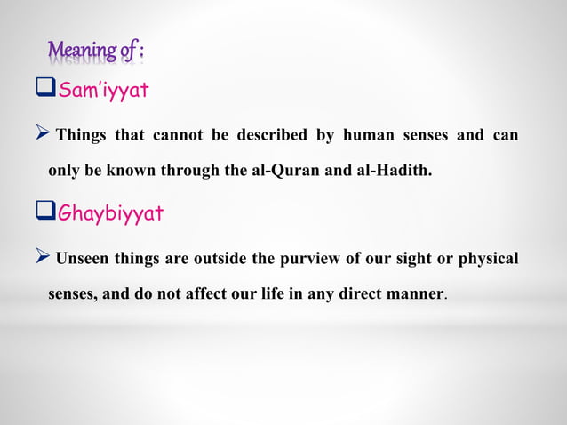 Islamic aqidah Belief in Unseen Matters | PPTX | Islam | Religion ...