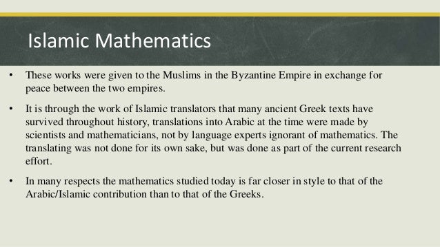 Islamic Arabic Contributions To Mathematics