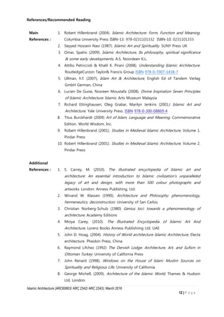 Islamic architecture module outline march 2016 | PDF