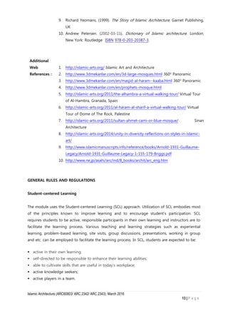 Islamic architecture module outline march 2016 | PDF