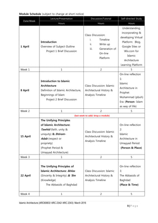 Islamic architecture module outline march 2016 | PDF