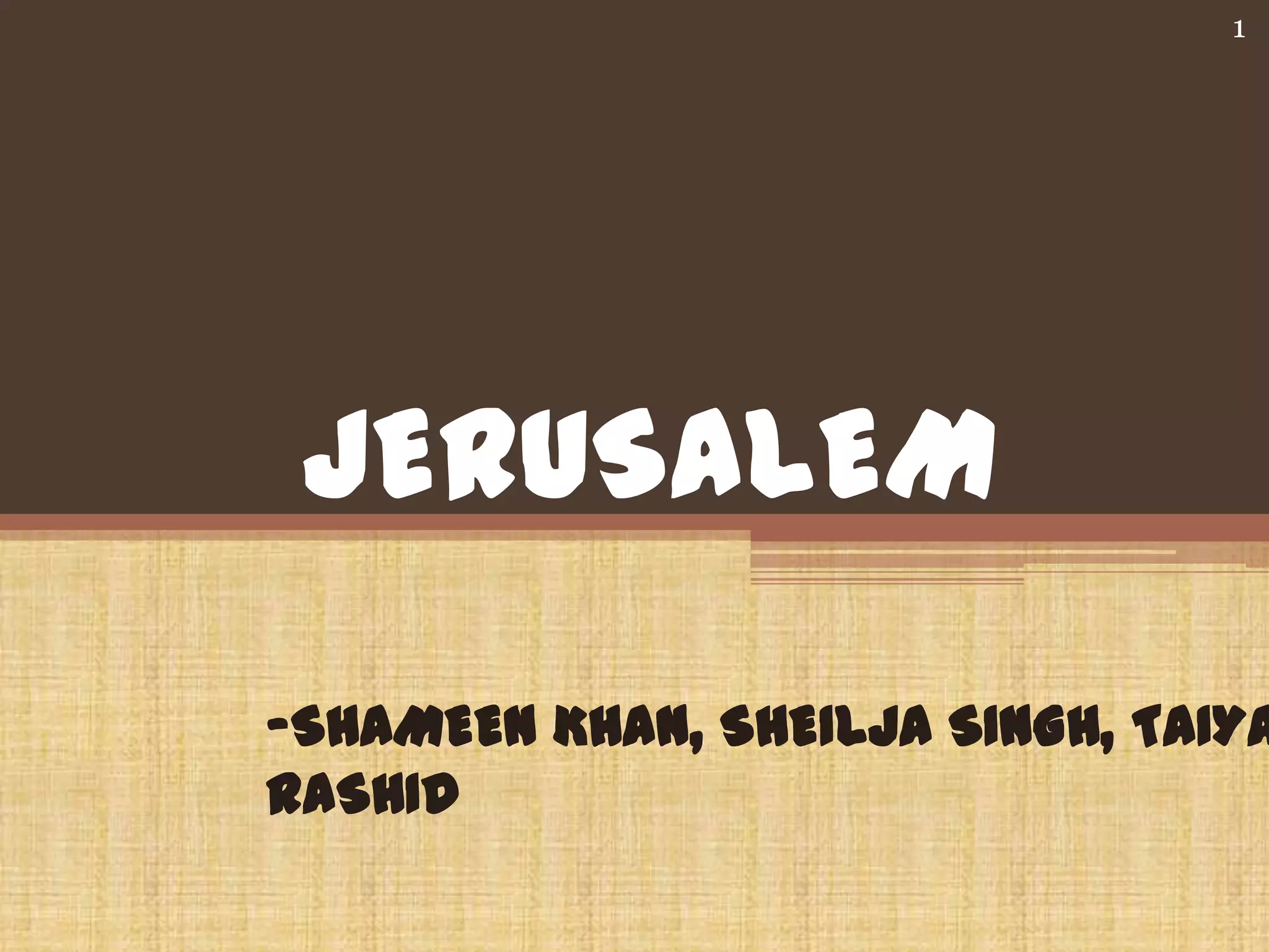 Islamic architecture in jerusalem | PPTX