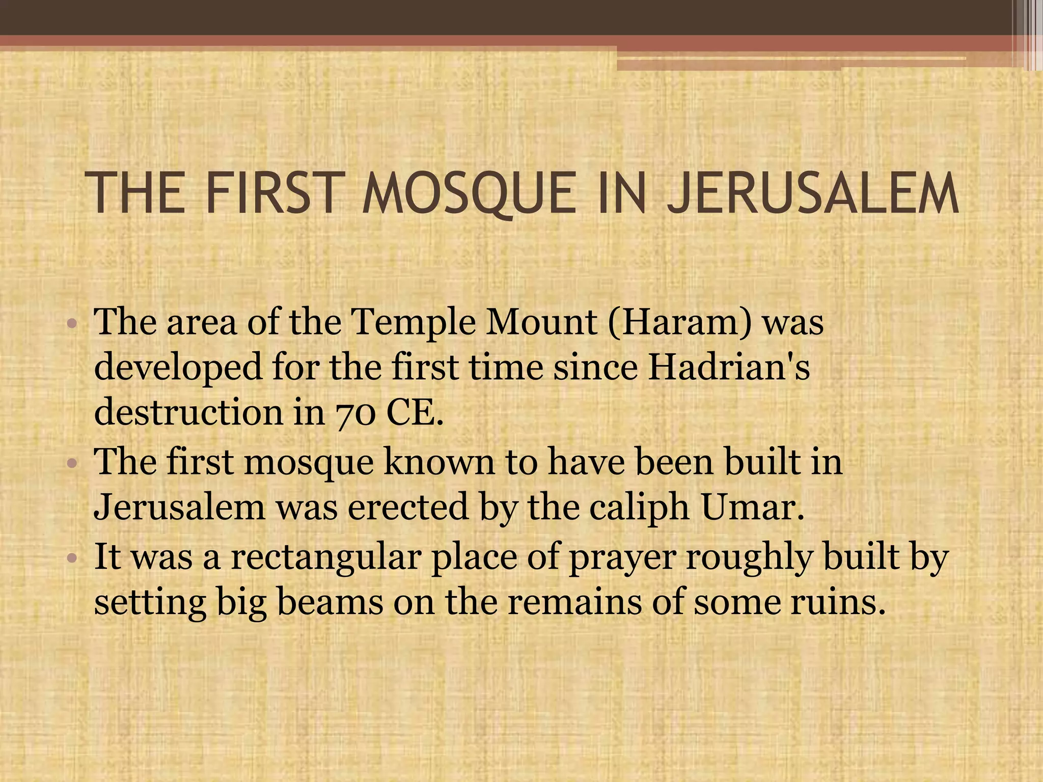 Islamic architecture in jerusalem | PPTX