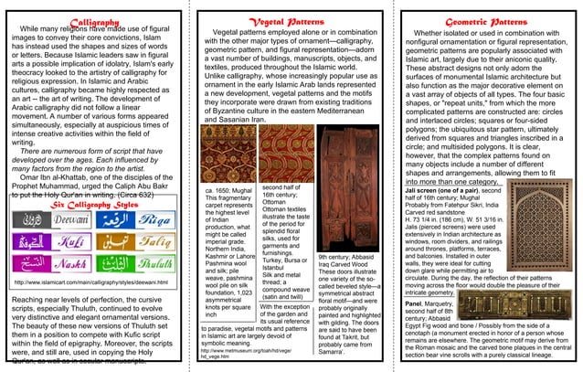 Islamic_Art_History, Islamic art styles, perceptions, art branches.ppt