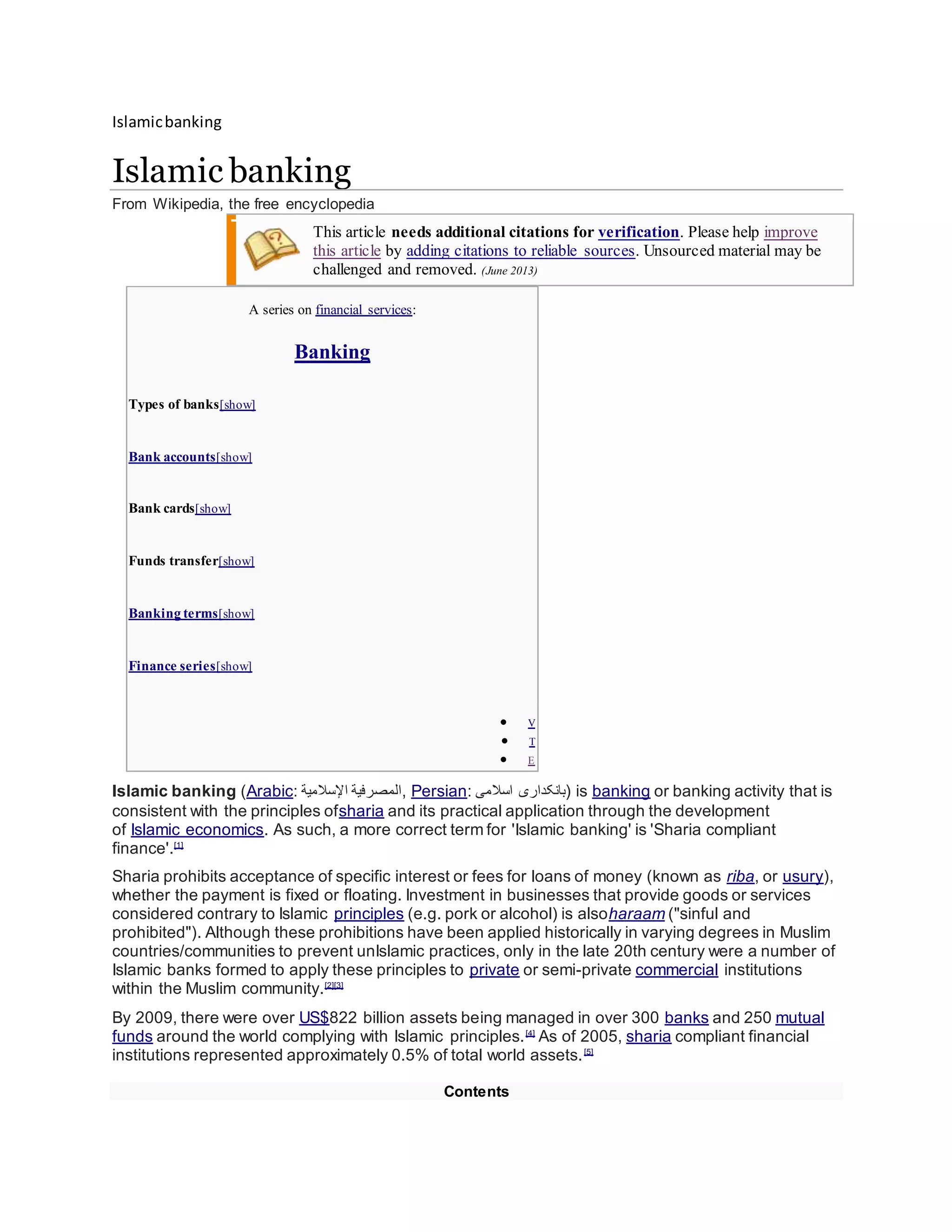 Islamic banking | DOCX | Business Accounting & Finance | Business