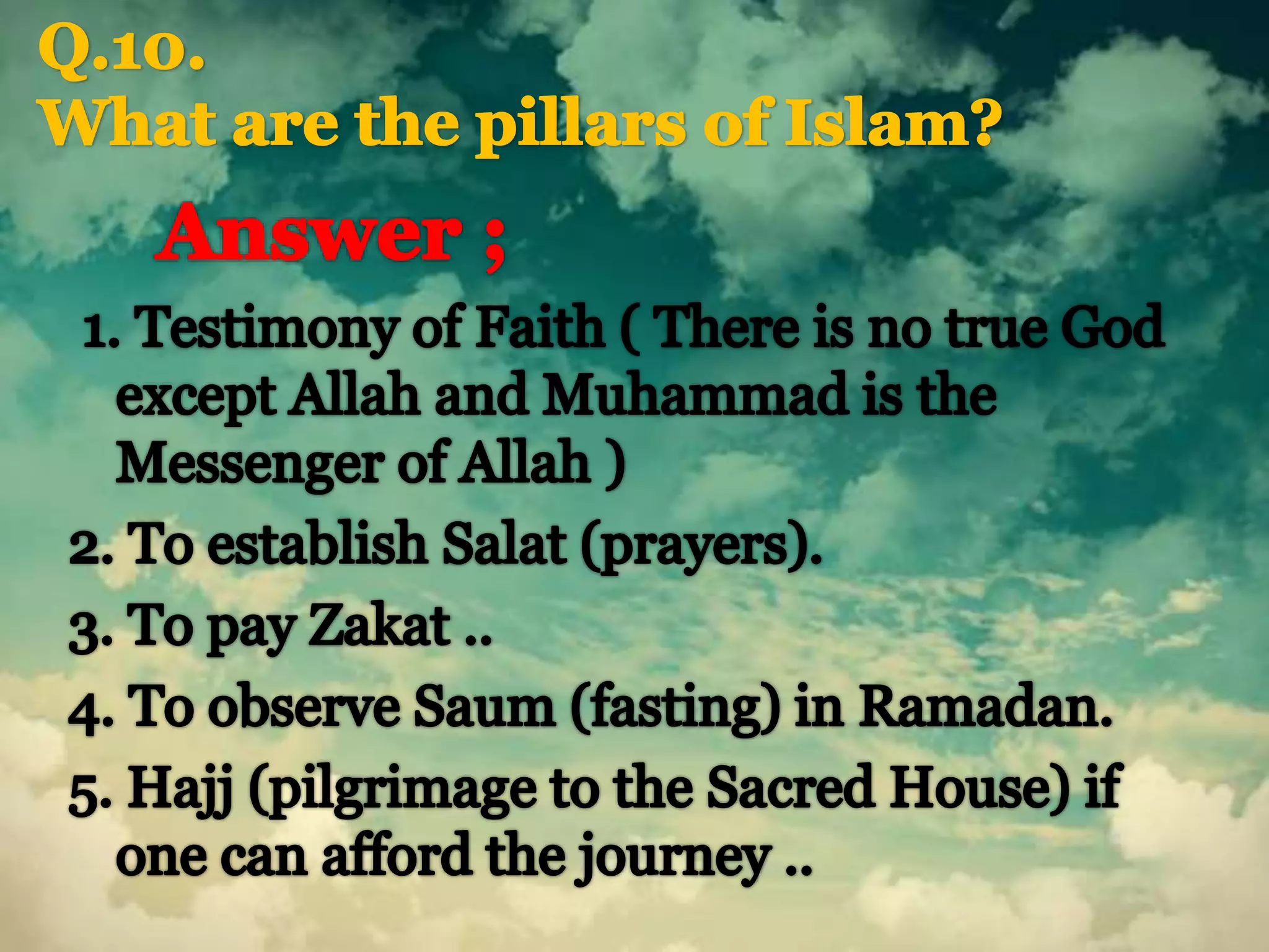 Islamic belief 50 questions | PPT