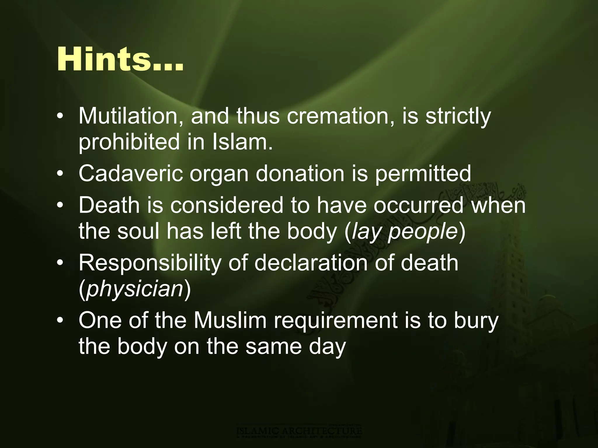 Islamic bioethical perspective on organ transplantation | PPT