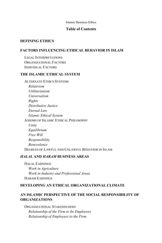 Islamic Business Ethics | PDF