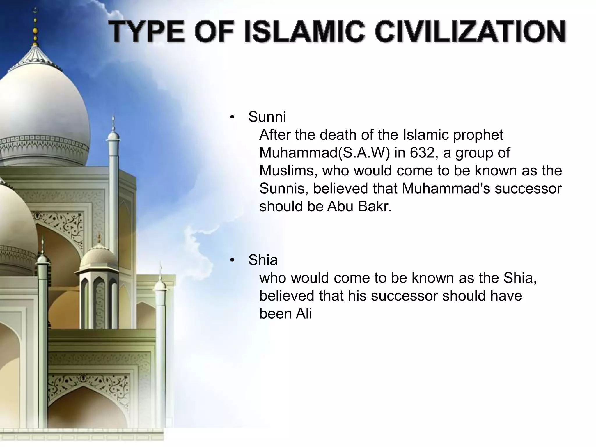 Islamic civilization | PPTX | Islam | Religion & Spirituality