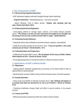 Islamic Cognitive Behavioral Therapy Integrating Faith and Psychology | PDF