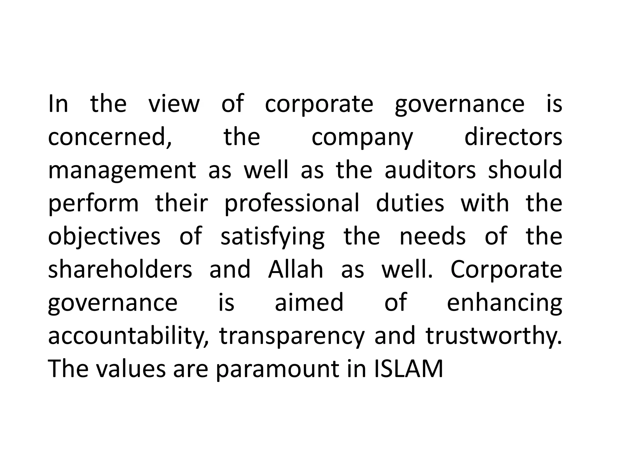Islamic corporate governance chII | PPTX