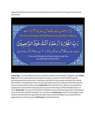 Islamic duas in arabic with urdu translation | DOCX
