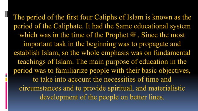 Islamic early education presentation in history of caliph education | PPT