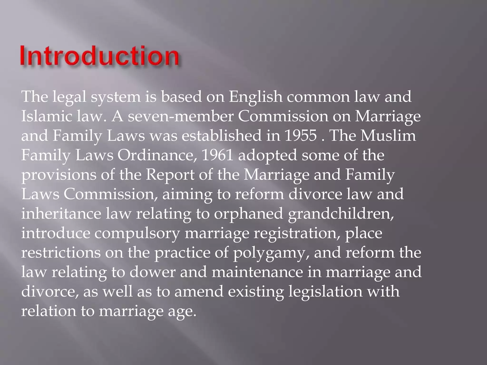 Islamic laws and family courts in pakistan | PPTX