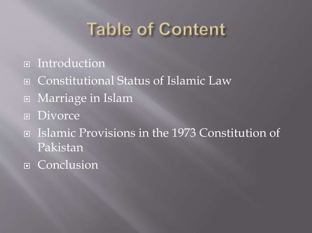 Islamic laws and family courts in pakistan | PPT