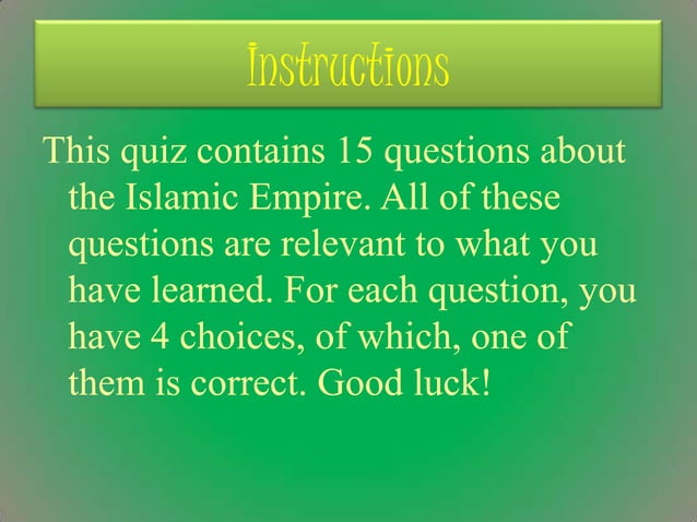 Islamic empires quiz! | PPT