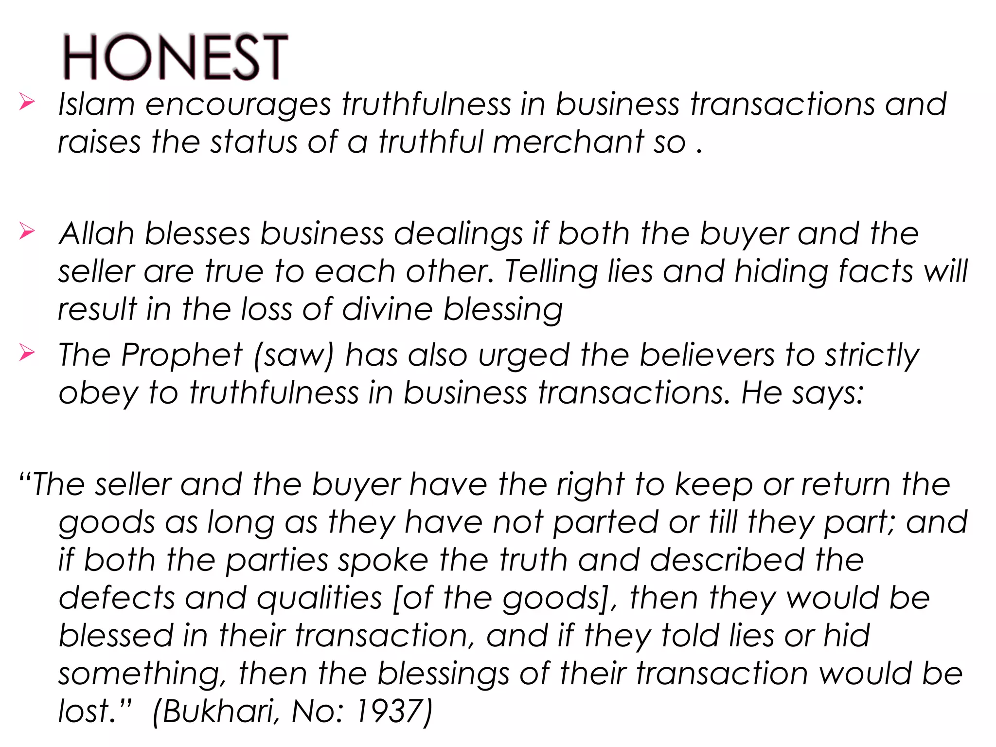 Islamic ethics in business chapter 5 | PPT