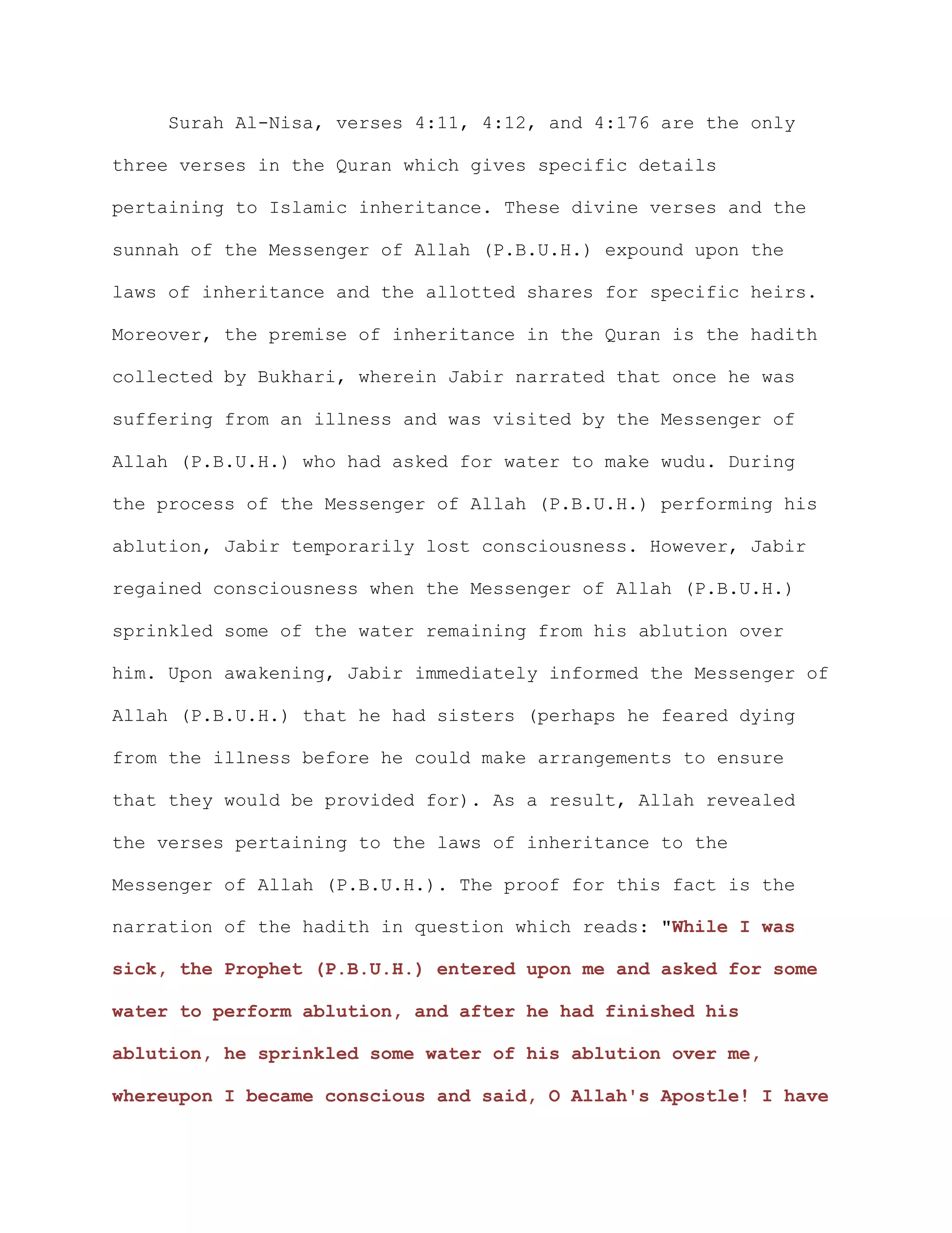 Islamic inheritance and the allotted shares for heirs | PDF