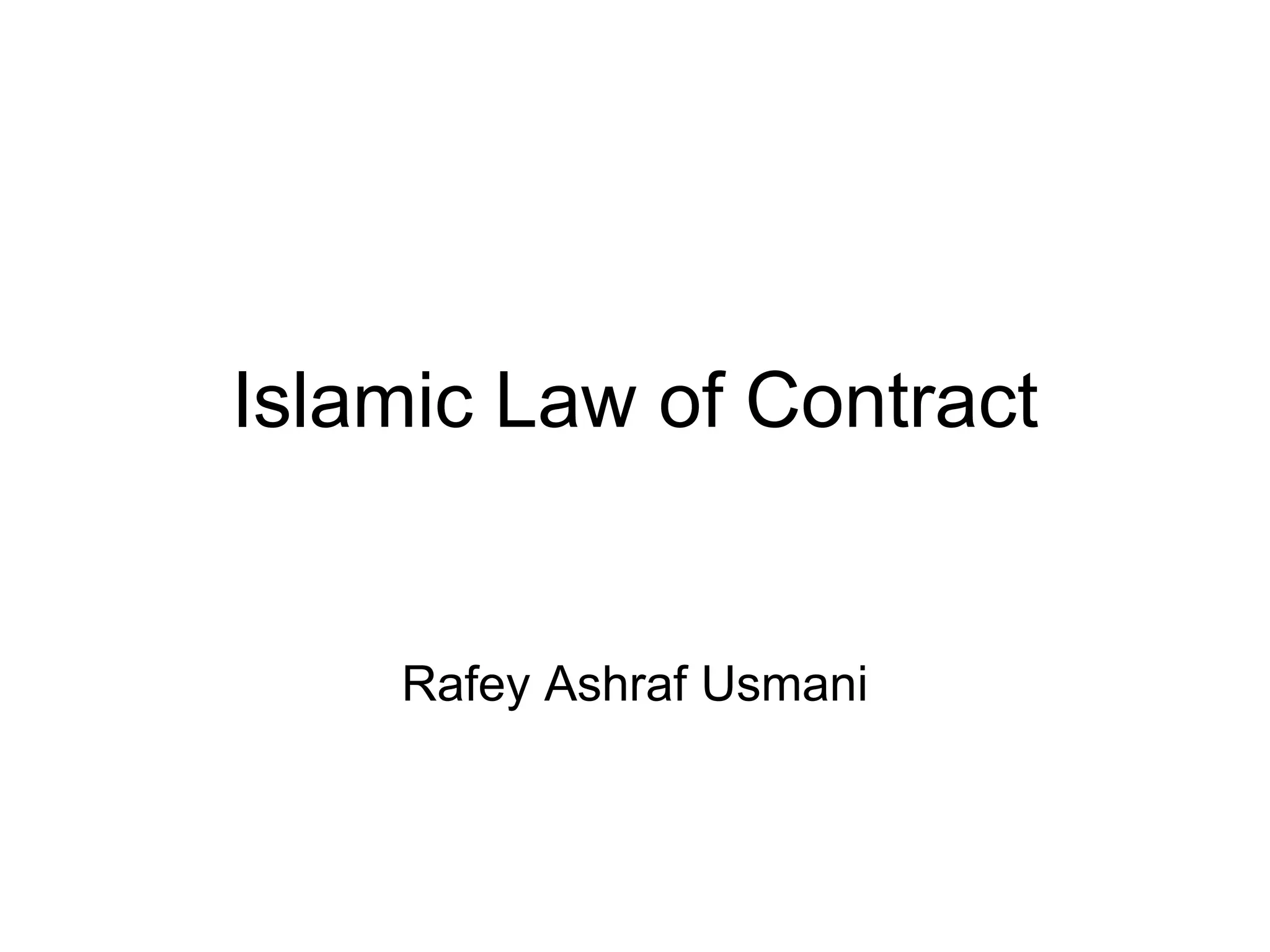 Islamic law of contract | PPT