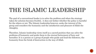 Islamic leadership and the JKKK | PPTX