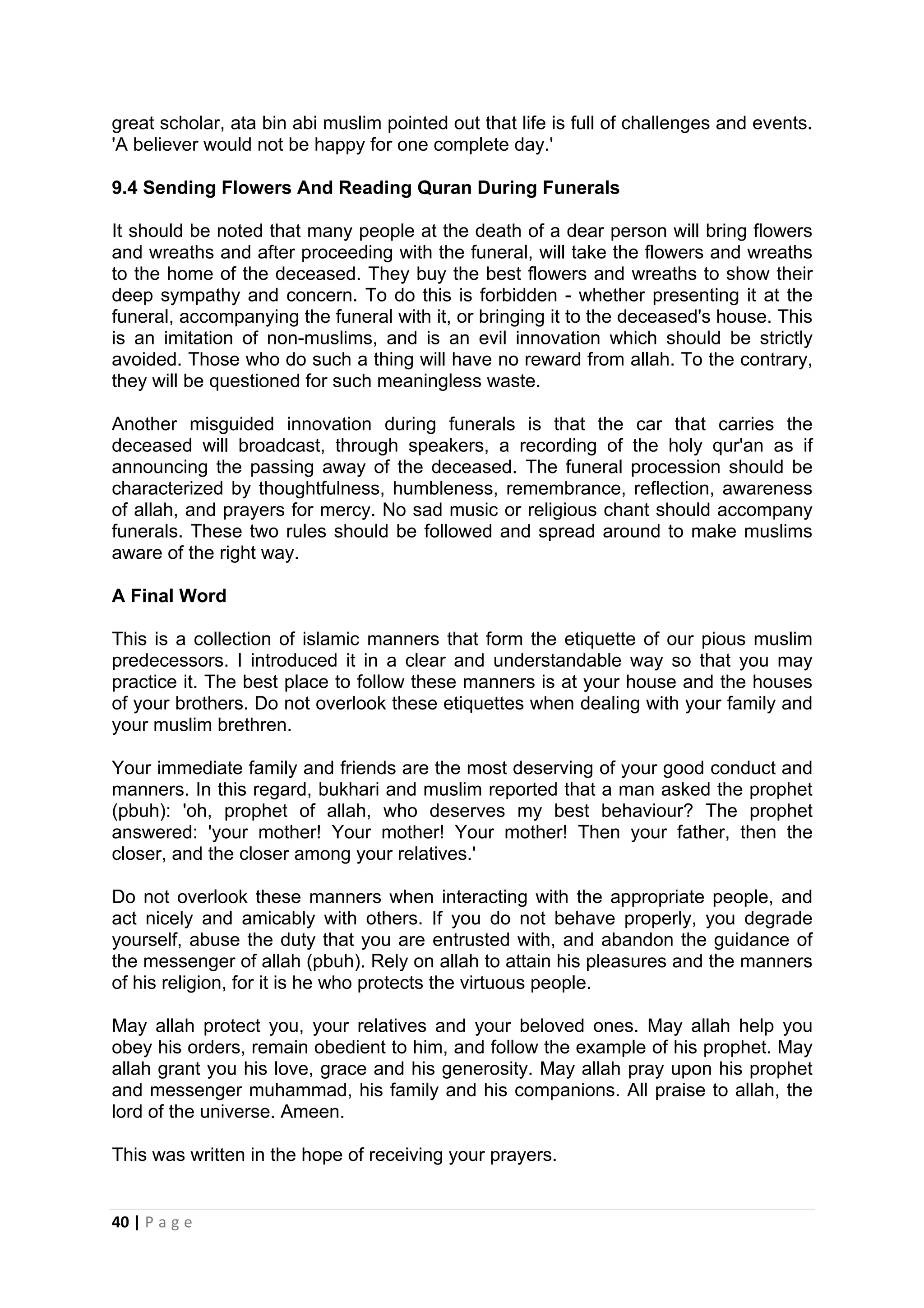 Islamic Manners | PDF | Islam | Religion & Spirituality