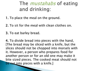 Islamic manners of eating and drinking power point | PPTX