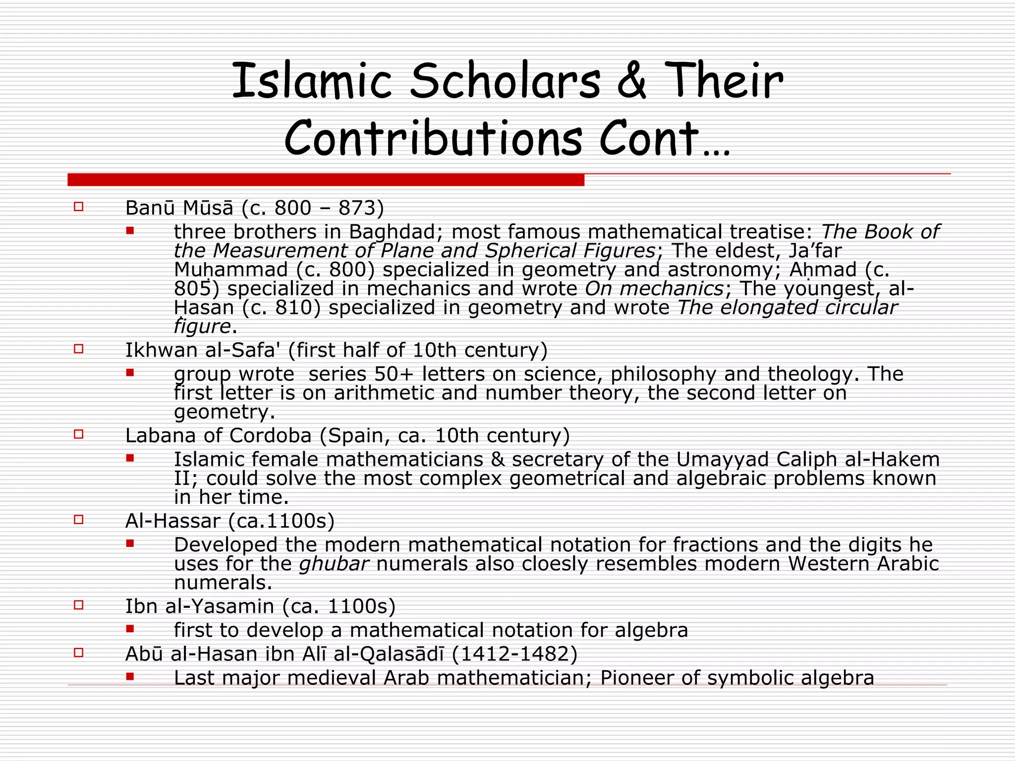 Islamic Mathematics | PPT