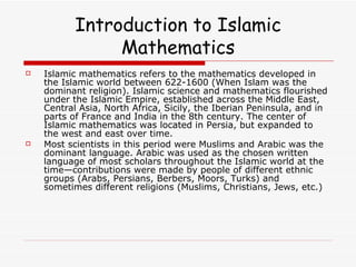 Islamic Mathematics | PPT