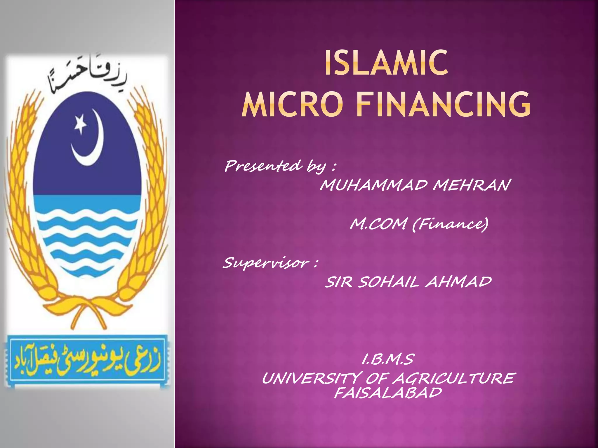 Islamic microfinancing | PPTX