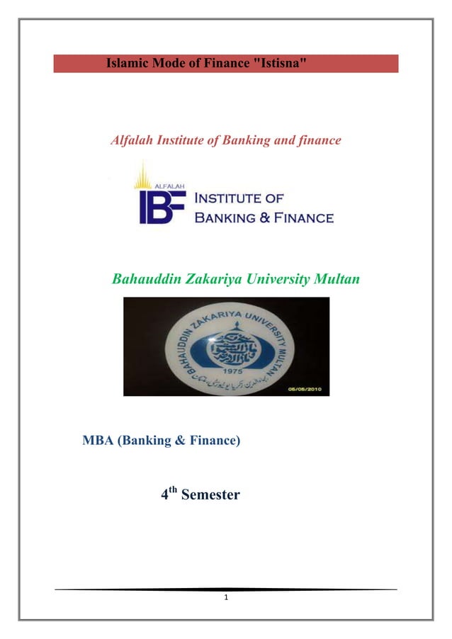 Islamic mode of finance istisna | DOCX | Business Accounting & Finance ...